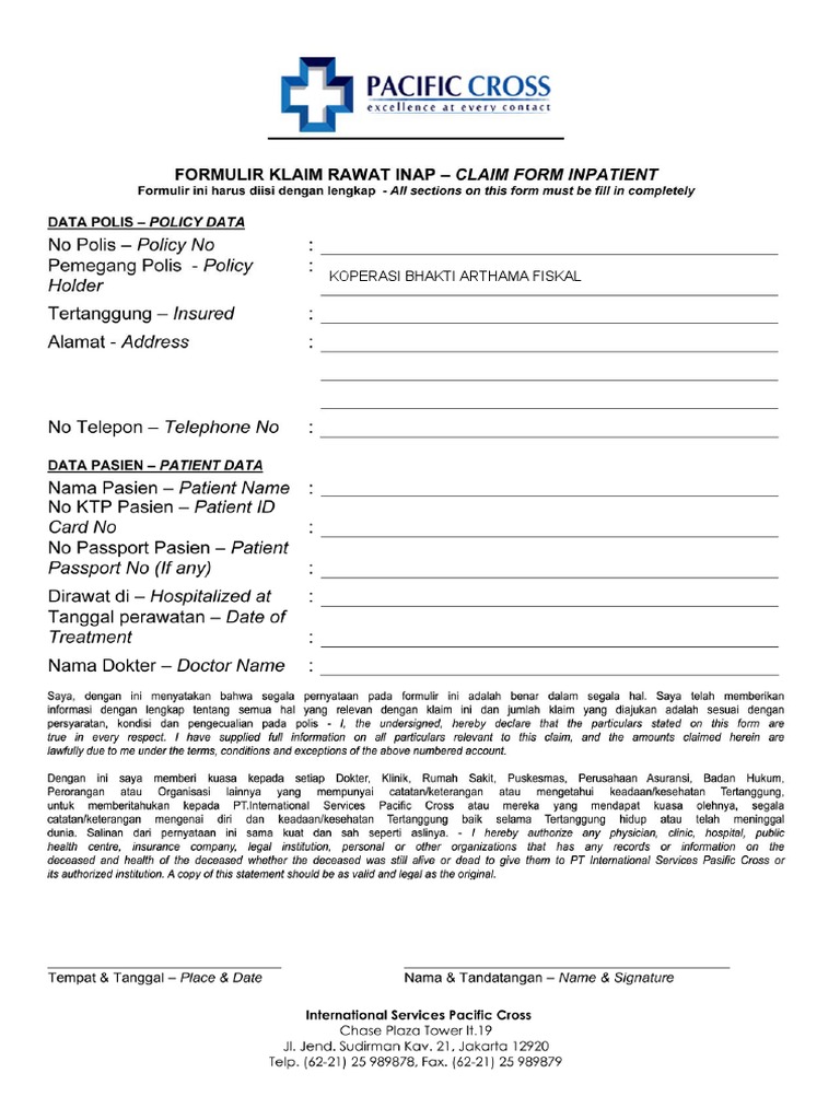 Form Reimburse RI - Pacific Cross | PDF