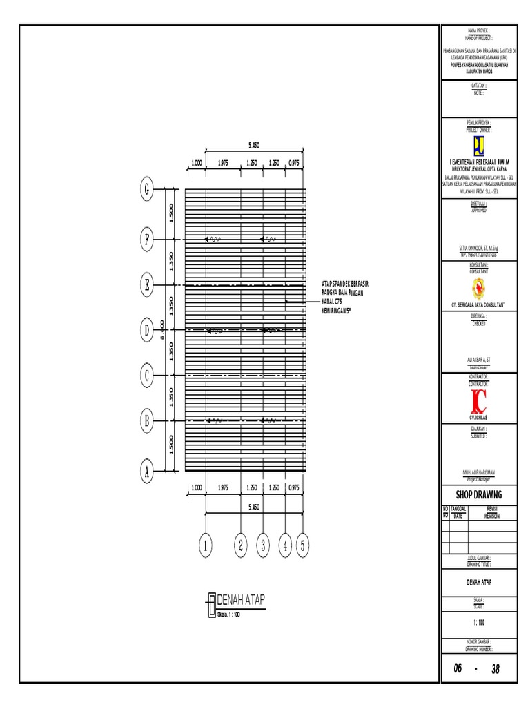Denah Atap: Shop Drawing | PDF