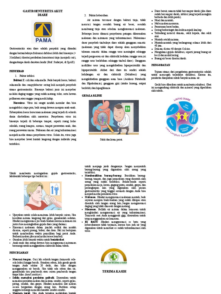 Gastroenteritis Akut Leaflet Mahadhir | PDF