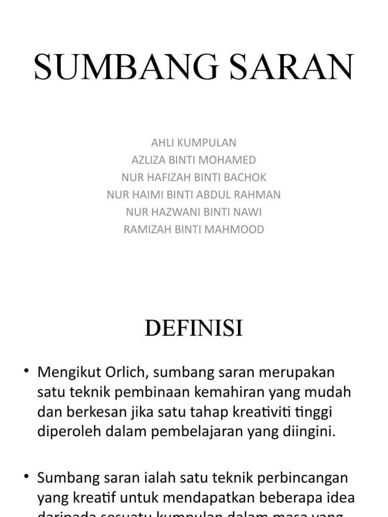 Sumbang Saran | PDF