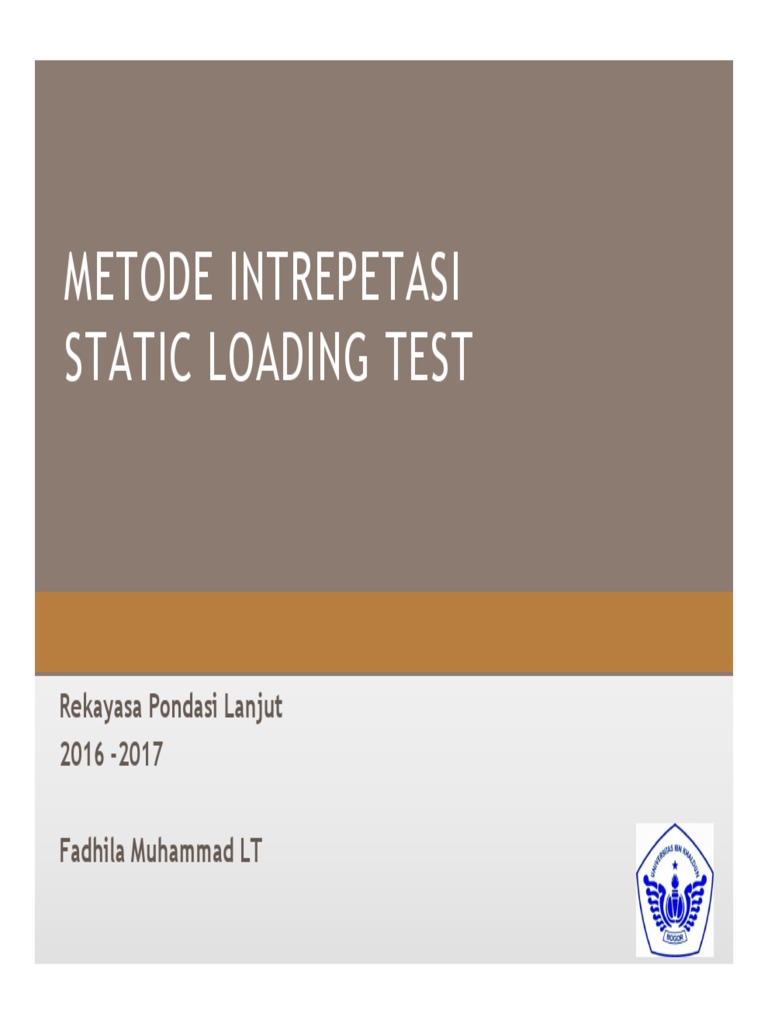 Metode Intrepetasi Static Loading Test | PDF