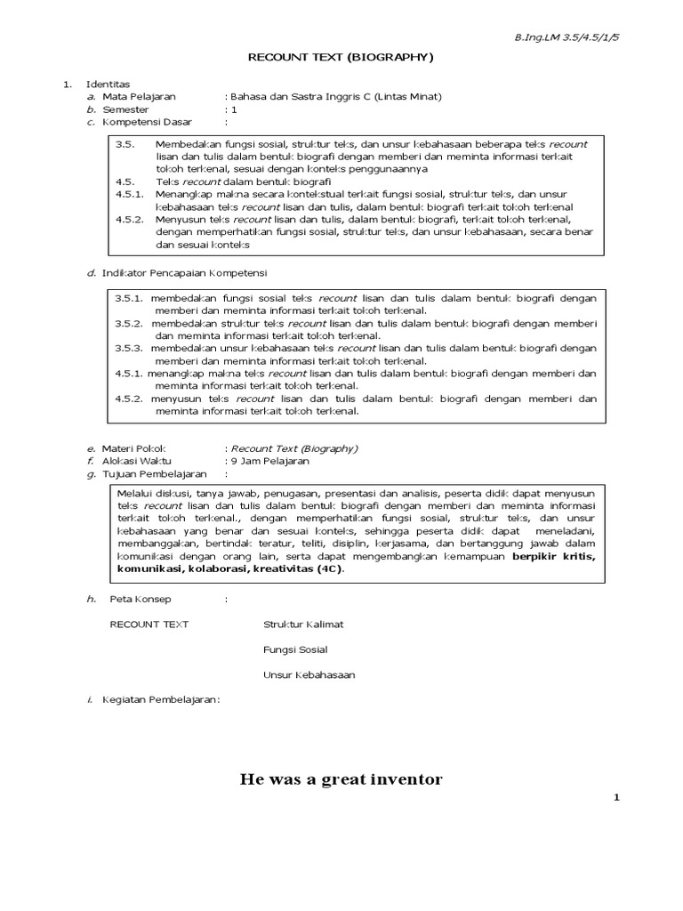 Recount Text Biografi: Panduan Lengkap | PDF