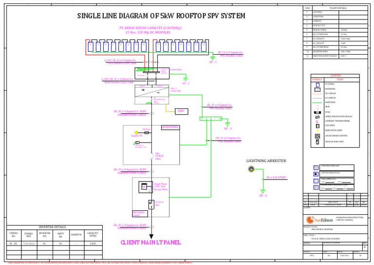Single Line Diagram of 5kw Rooftop SPV System | Download Free PDF ...