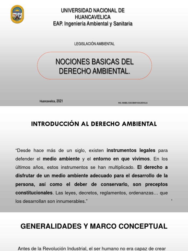 Semana 1 - Nociones Basicas Del Derecho Ambiental | PDF | Ley del Medio Ambiente | Corte ...