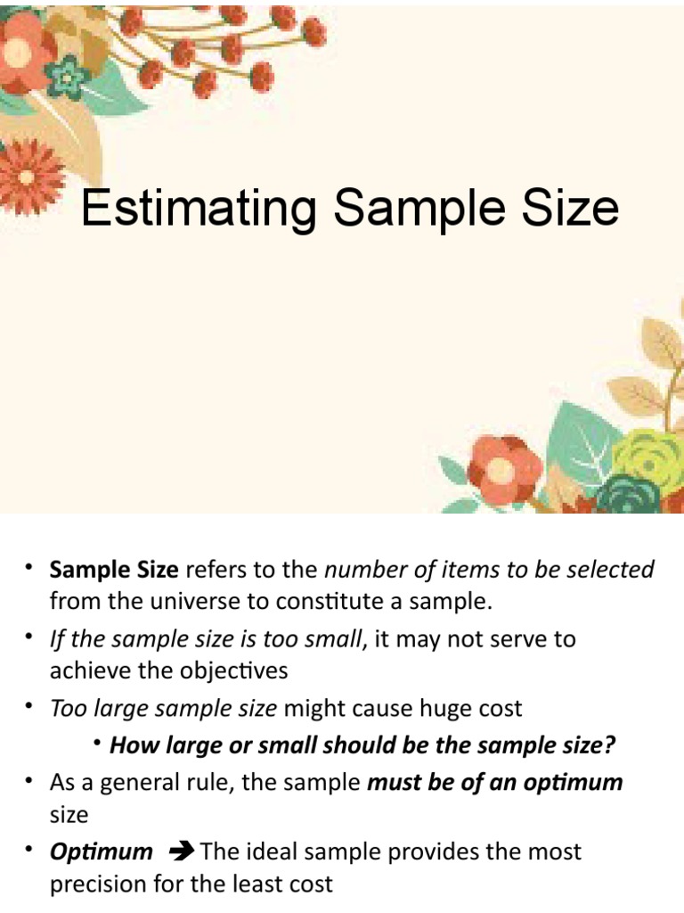Estimating Sample Size | PDF | Sample Size Determination | Confidence ...