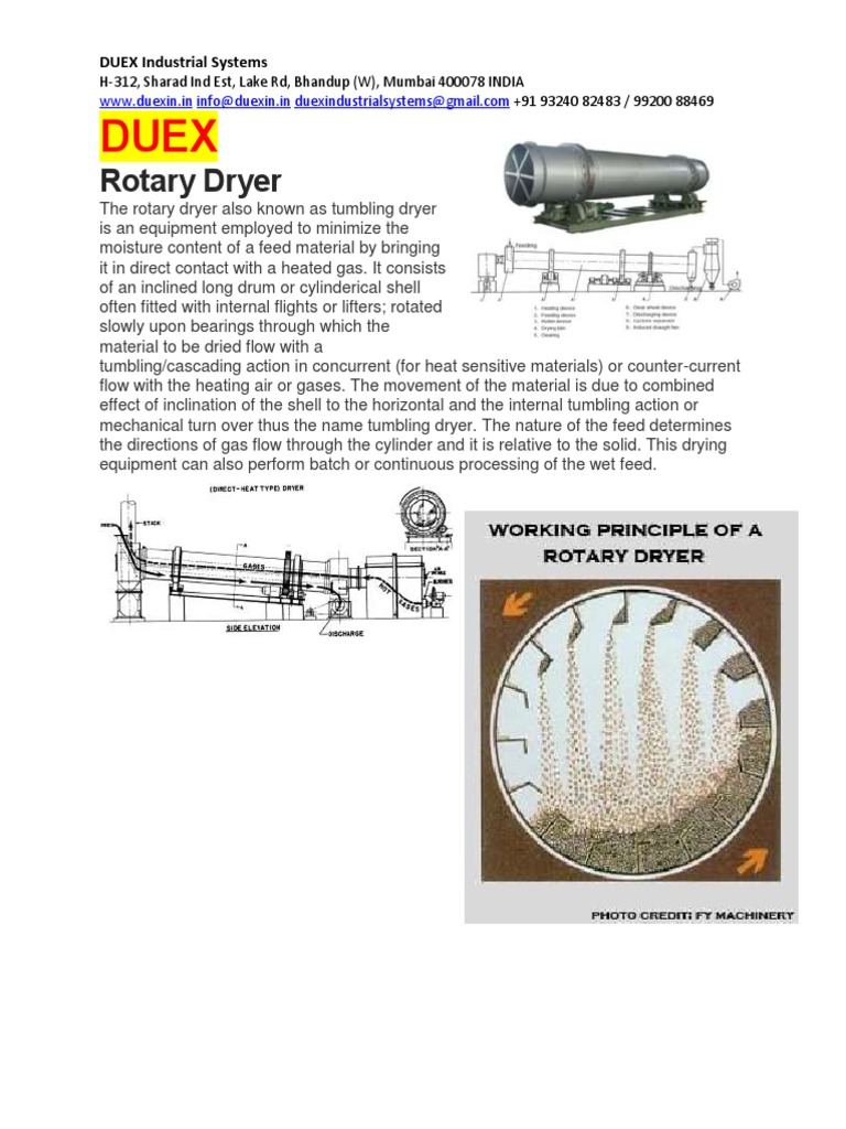 Rotary Dryer: DUEX Industrial Systems | PDF | Heat Transfer | Thermal ...