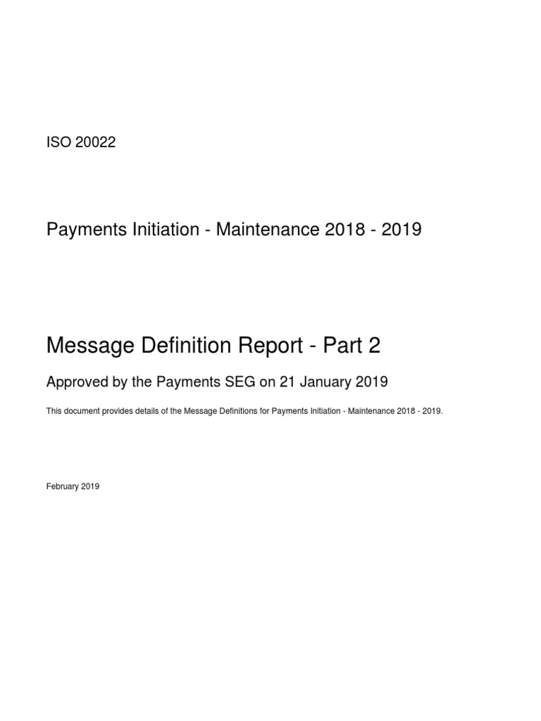 ISO 20022 Payments Initiation Guide | PDF | Money | Payments