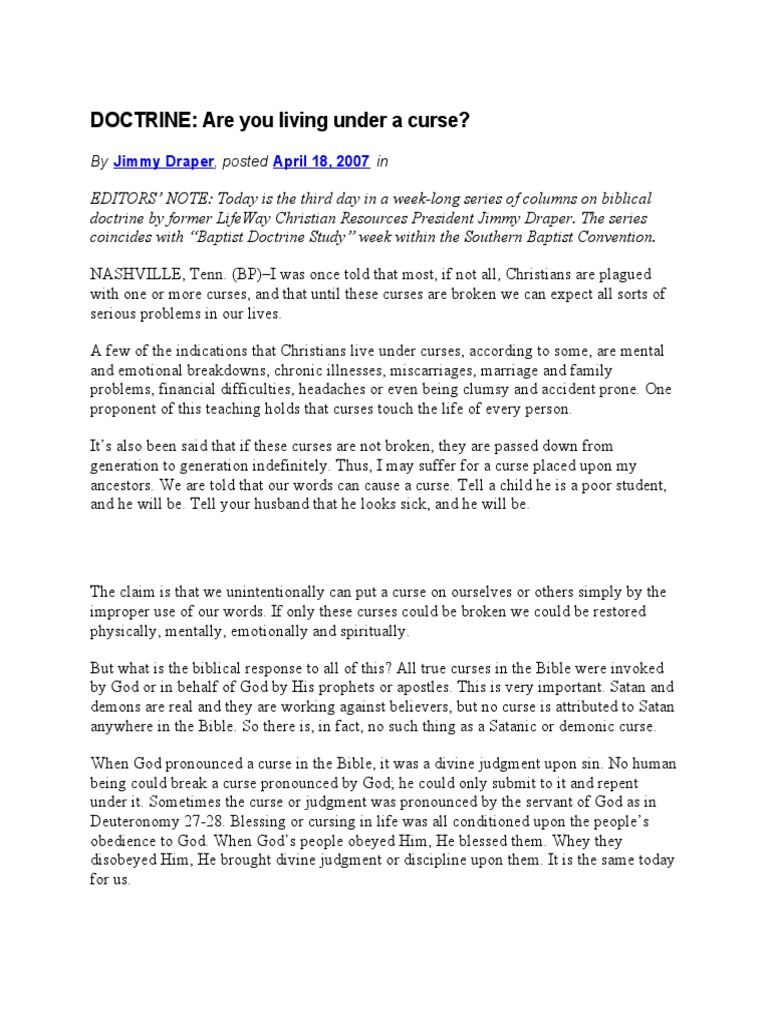 Are You Under Curse | PDF | Repentance | Book Of Deuteronomy