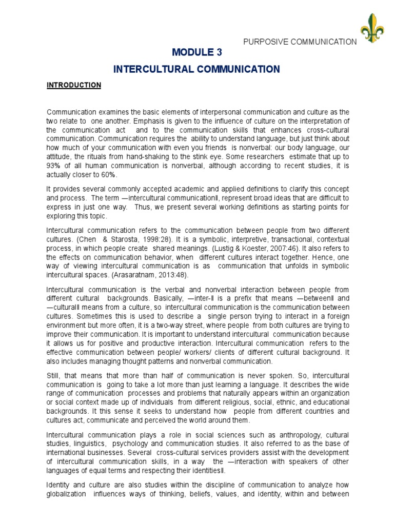 Intercultural Communication | PDF | Cross Cultural Communication ...