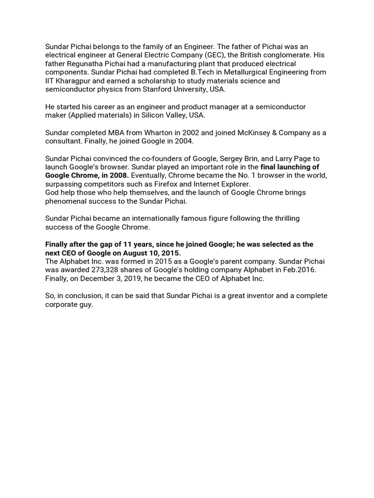 Sundar Pichai | PDF