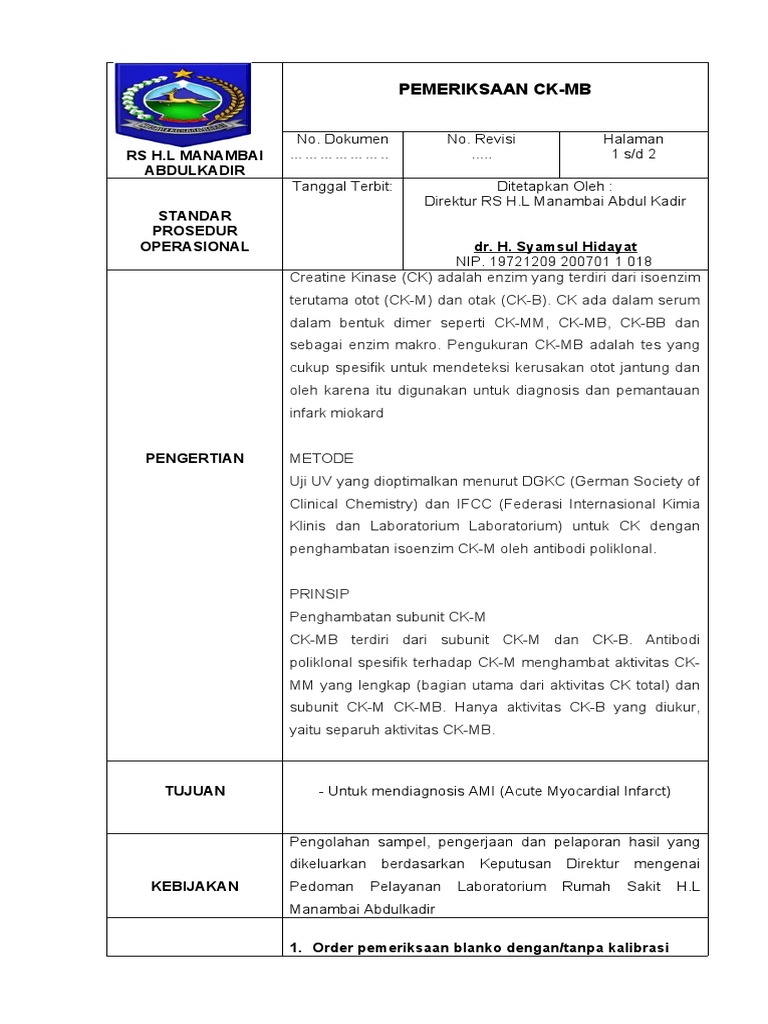 Deteksi Dini Kerusakan Jantung Melalui Pemeriksaan CK-MB | PDF
