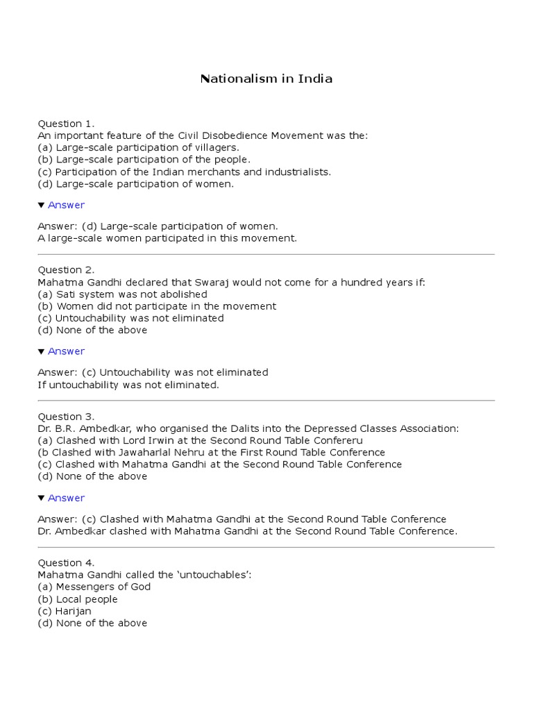 Class 10 2021 Exam Pattern | PDF | Mahatma Gandhi | Dalit