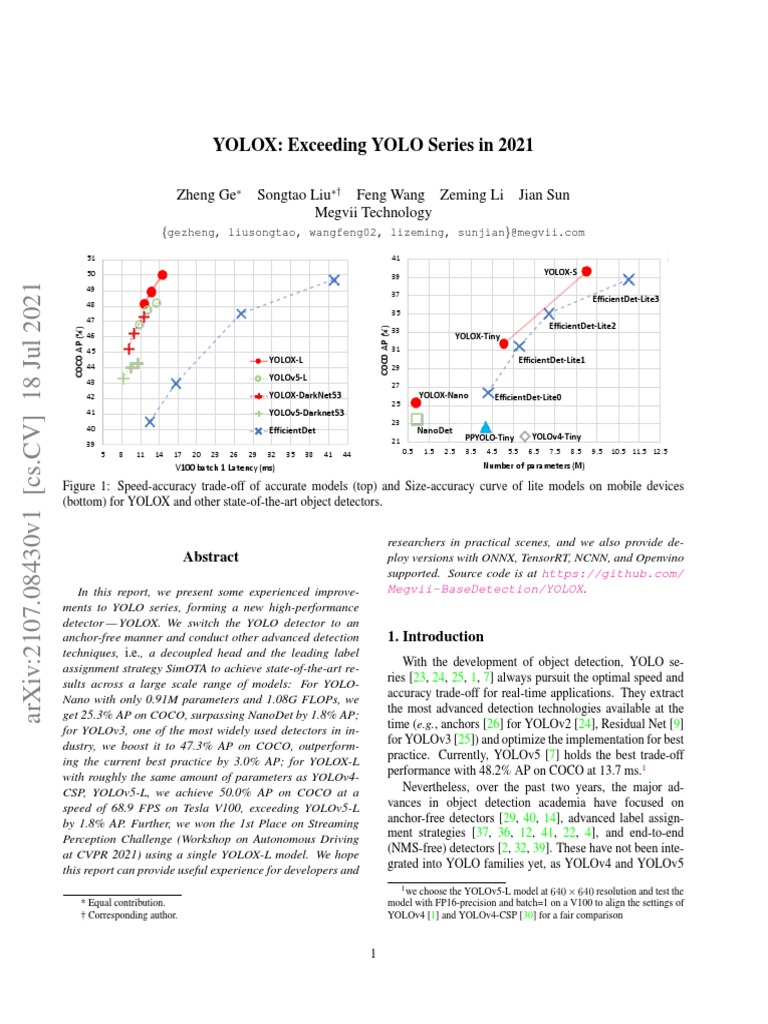 YOLOX: Exceeding YOLO Series in 2021 with an Anchor-free Object ...