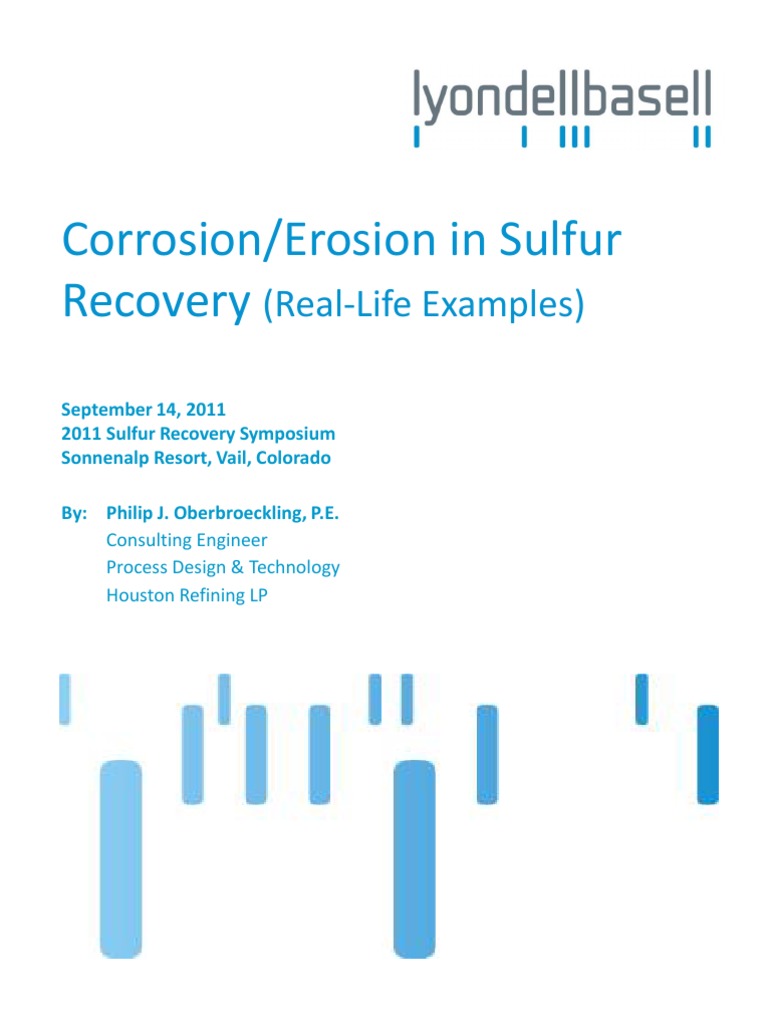 Corrosion/Erosion in Sulfur Recovery: (Real-Life Examples) | PDF ...