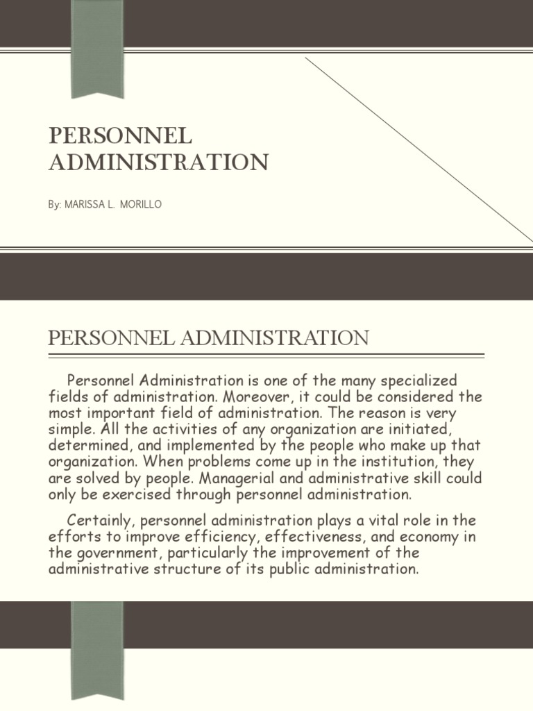 Personnel Administration: By: Marissa L. Morillo | PDF | Civil Service ...