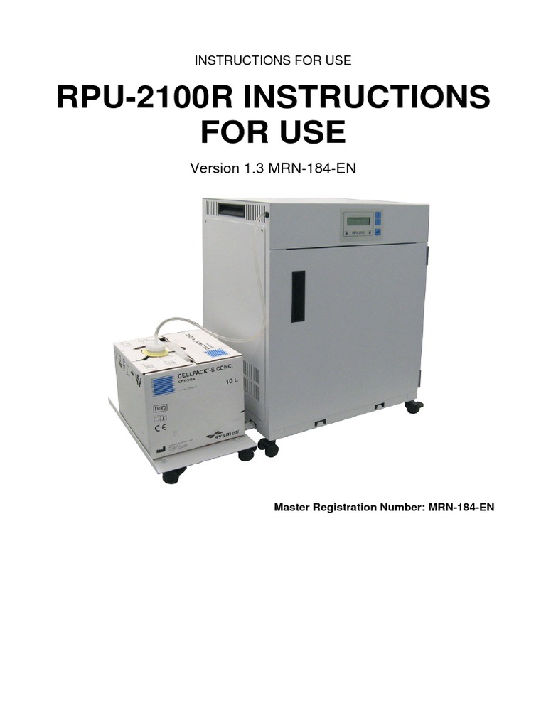 Rpu-2100R Instructions For Use: Version 1.3 MRN-184-EN | PDF | Water ...