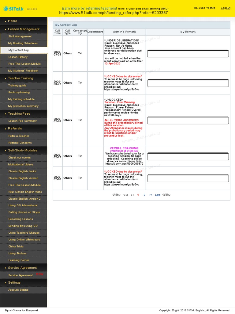 Earn More by Referring Teachers!: Home Lesson Management | PDF ...