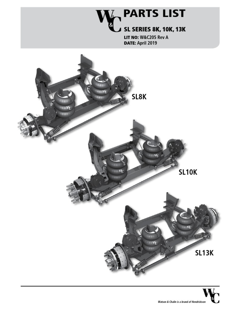 Parts List: SL Series 8K, 10K, 13K | PDF | Vehicle Parts | Wheeled Vehicles