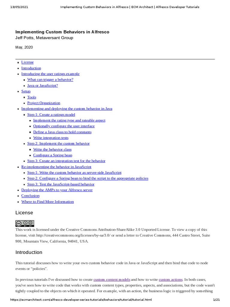 04 Implementing Custom Behaviors In Alfresco Ecmarchitect Adt Pdf Class Computer