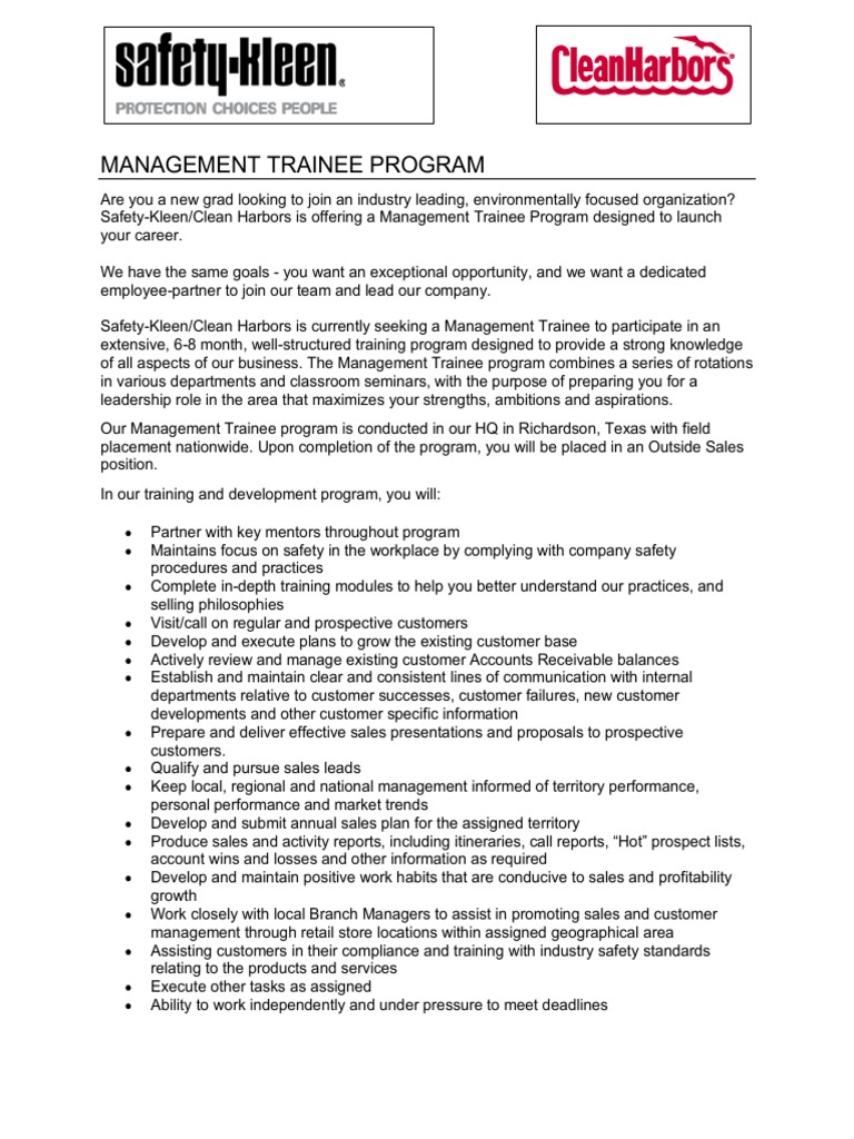Clean Harbors - Safety Kleen - Management Training | PDF | Sales ...
