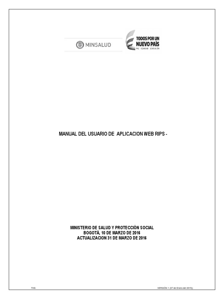 SIG-F04 Formato de Manual Usuario SISPRO-RIPS V1 | PDF | Aplicación web ...