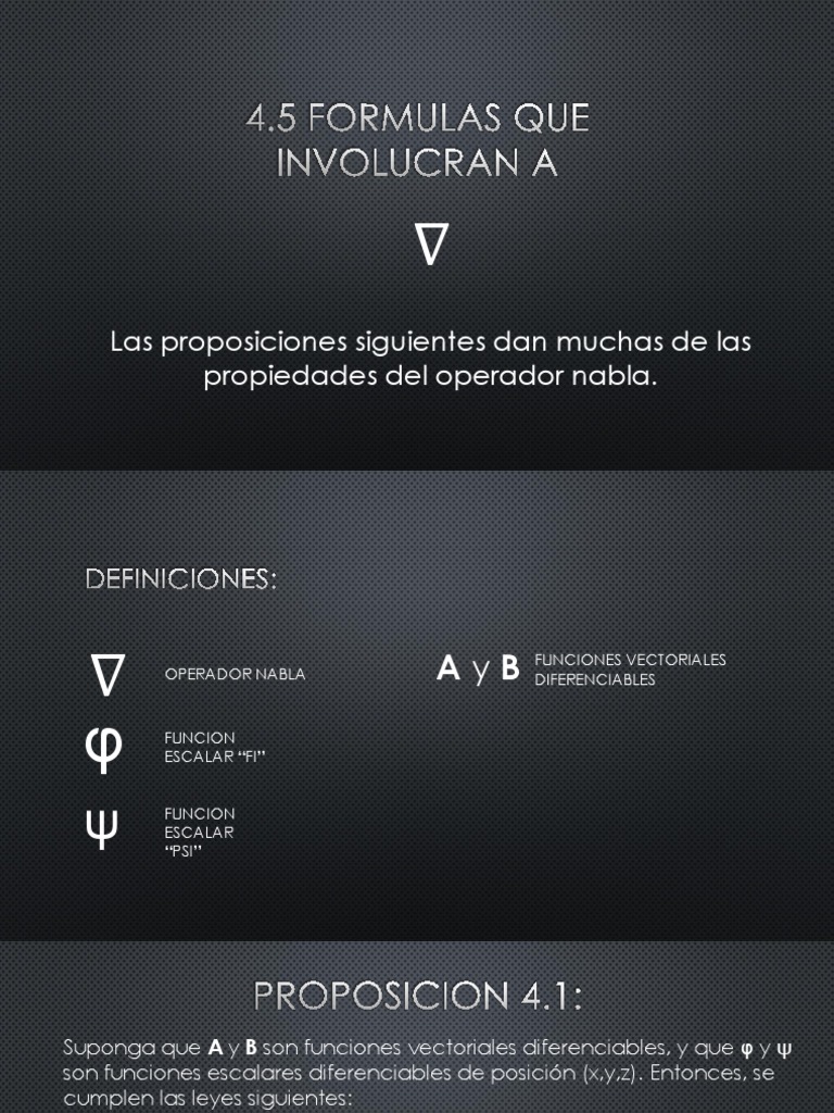4.5 Formulas Que Involucran A Nabla | PDF