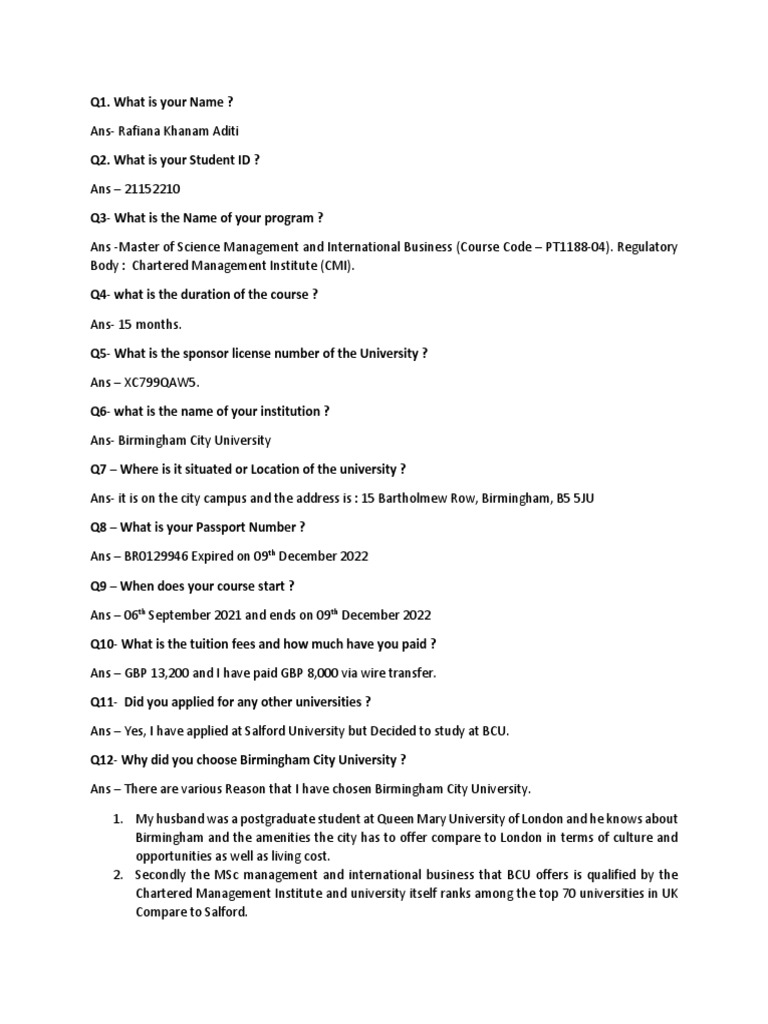 Pre Cas Interview Self | Download Free PDF | Strategic Management ...