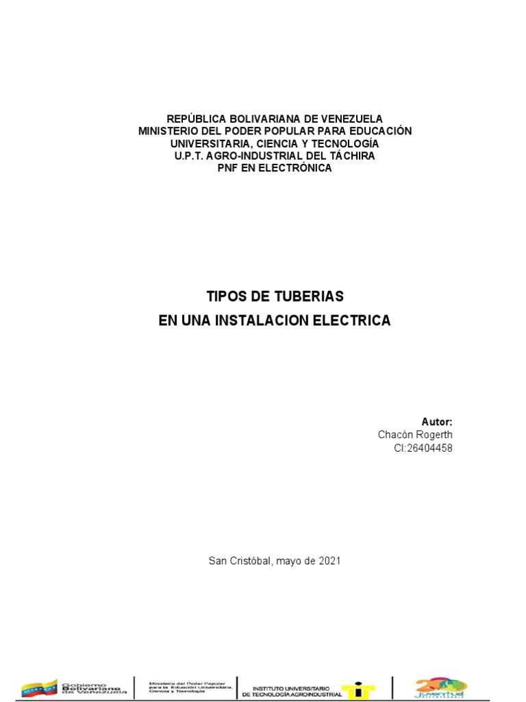 Tipos de Tuberias en Una Instalacion Electrica | PDF | Tubería ...