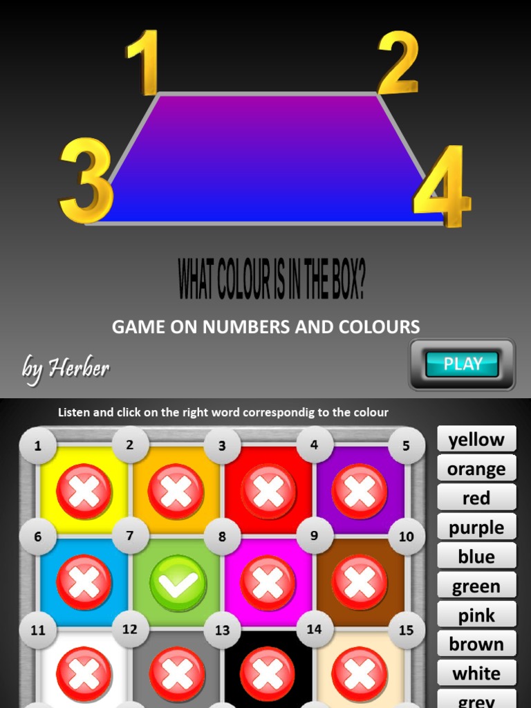 Game On Numbers and Colours | PDF | Rainbow | Color