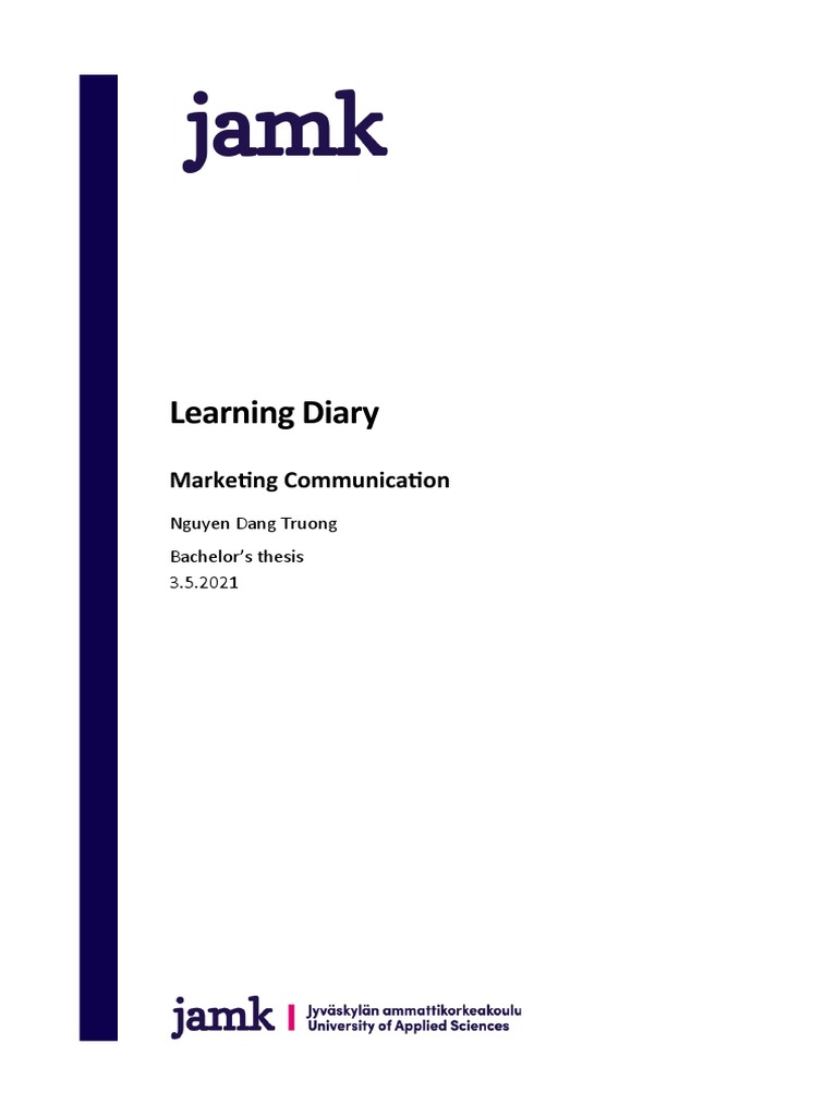 Learning Diary: Marketing Communication | PDF | Marketing ...