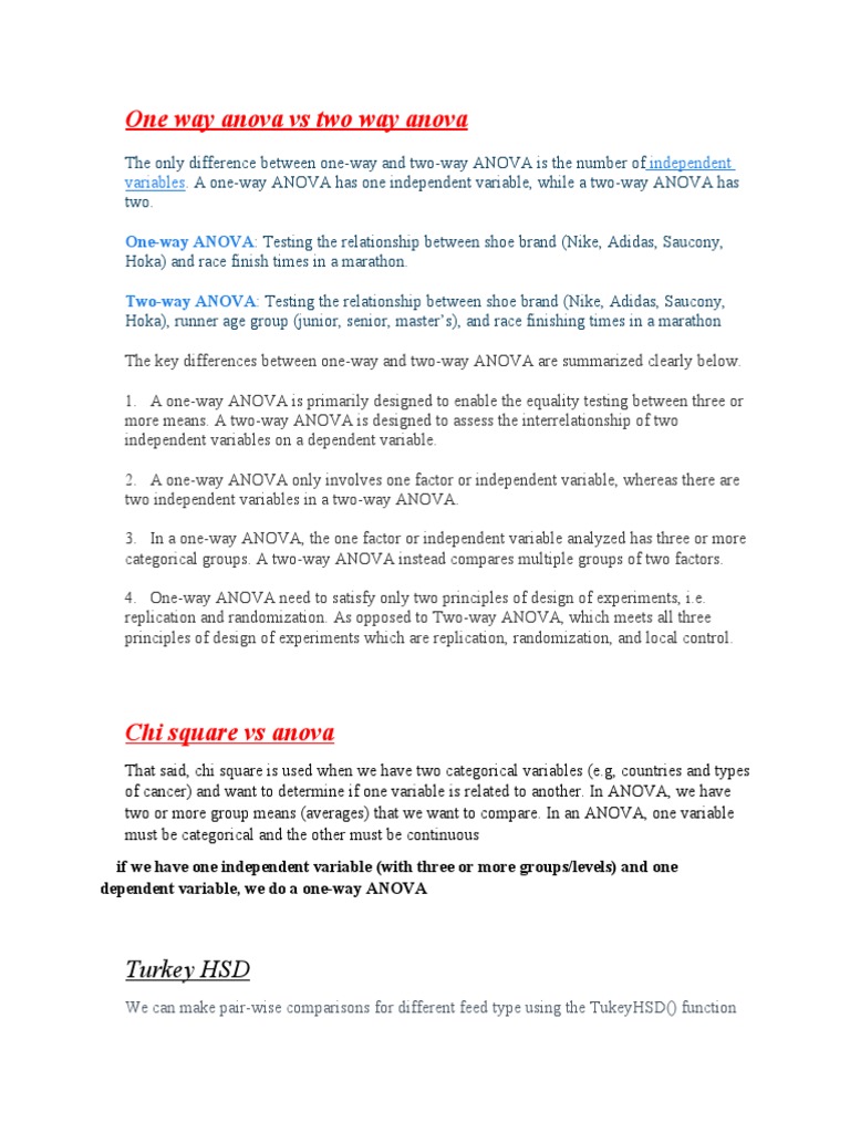 One-way vs Two-way ANOVA: Key Differences | PDF | Student's T Test ...