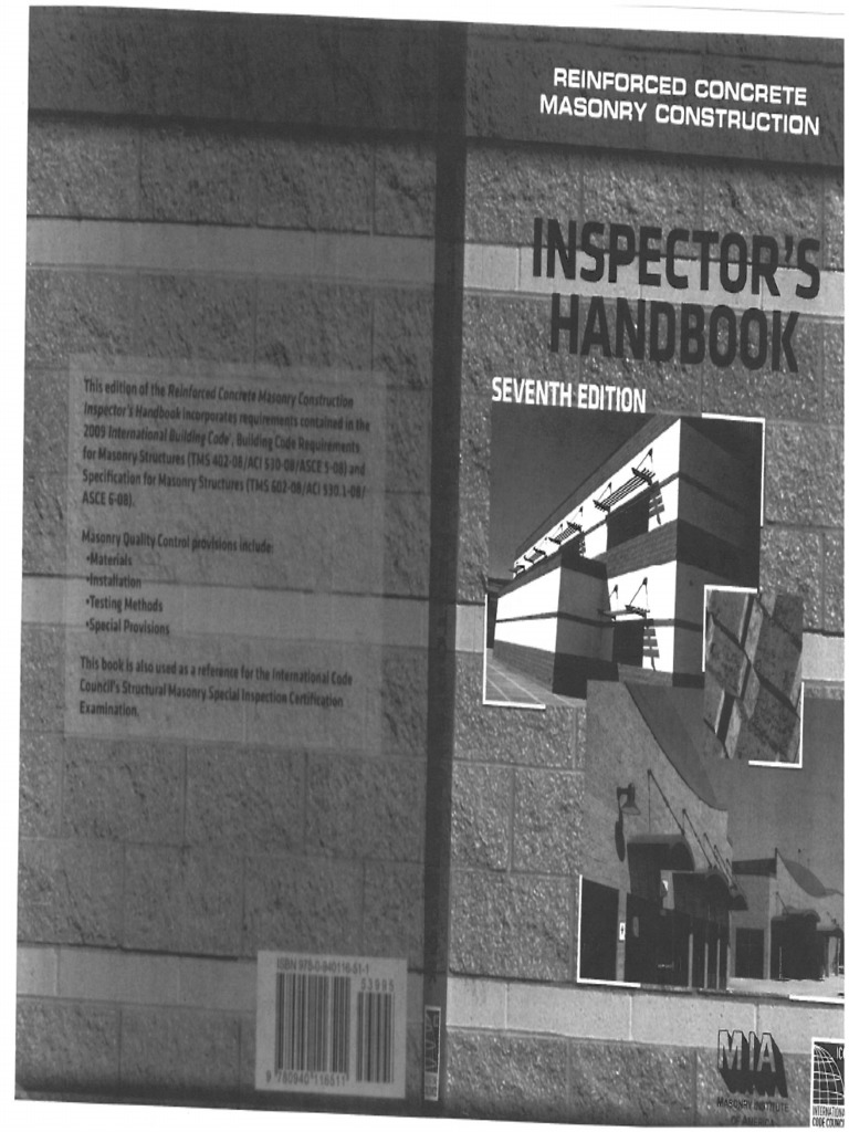 Reinforced Concrete Masonry Construction Inspectors Handbook, 7th Ed ...