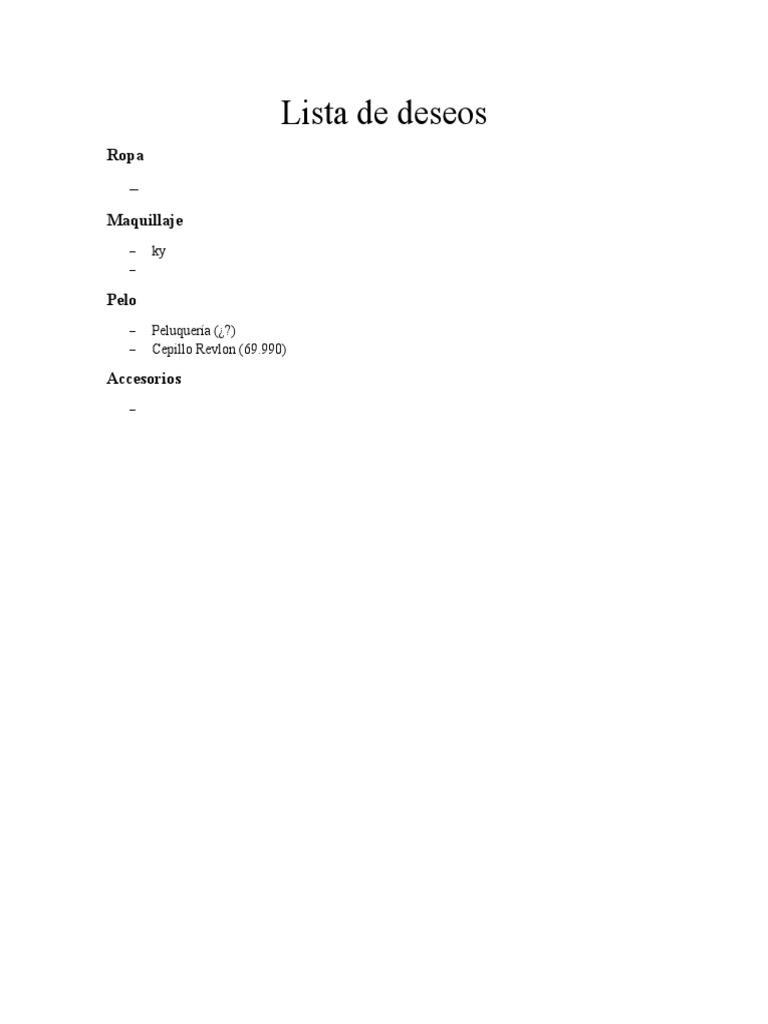 Lista de Deseos | PDF