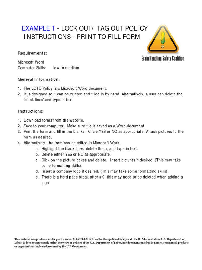 Fy15 - sh-27664-sh5 - Toolbox - LOTO - Policy - Example (2021 - 03 - 15 ...