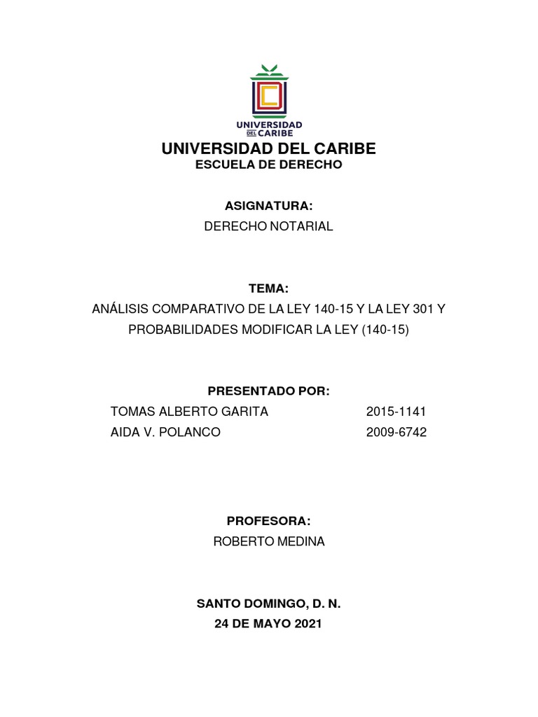 Análisis Comparativo de La Ley 140-15 | PDF | Ciencias Políticas | Gobierno