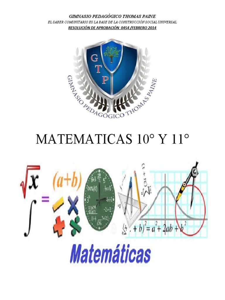 PORTADA DE MODULOS MATEMATICAS Y GEOMETRIA 10 y 11 | PDF