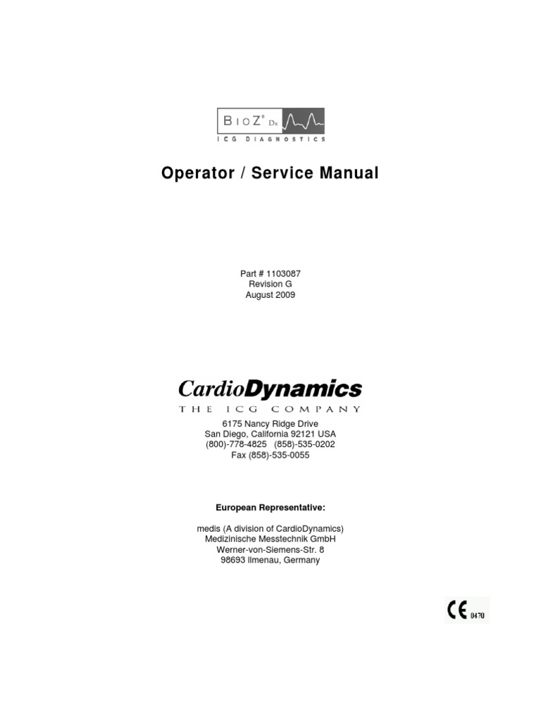Bioz DX CardioDynamics | PDF | Electrocardiography | Medical Device