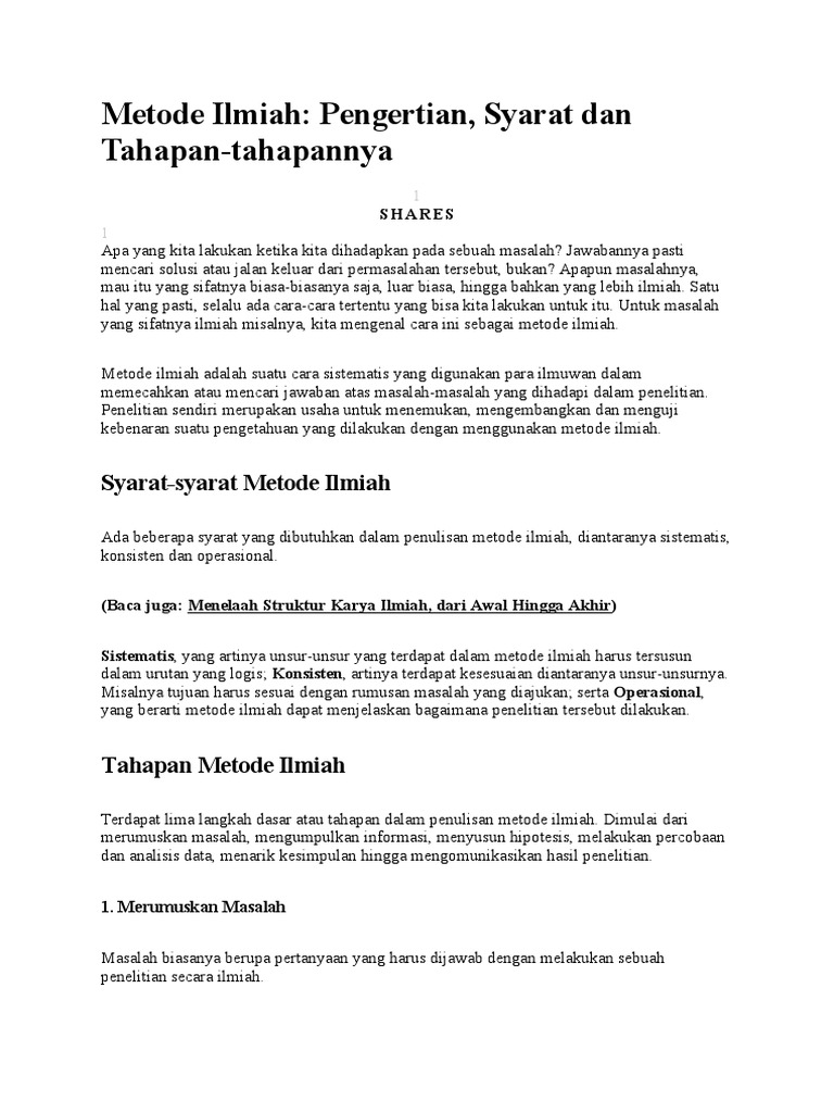 Metode Ilmiah | PDF
