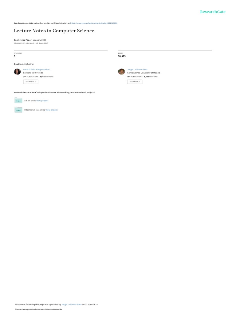 Lecture Notes in Computer Science-1 | PDF | International Standard ...