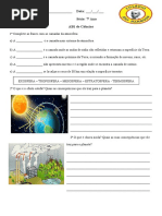 Atividade Adaptada Atmosfera Da Terra Ciencias | PDF | Atmosfera | Terra