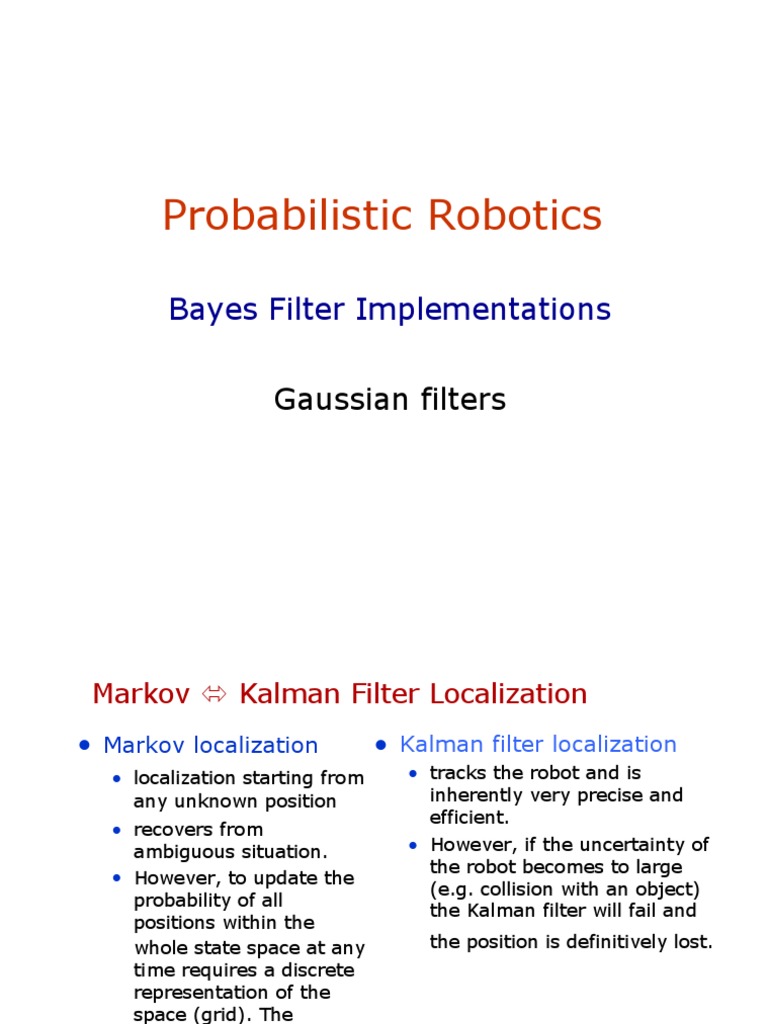Probabilistic Robotics: Bayes Filter Implementations | Download Free ...