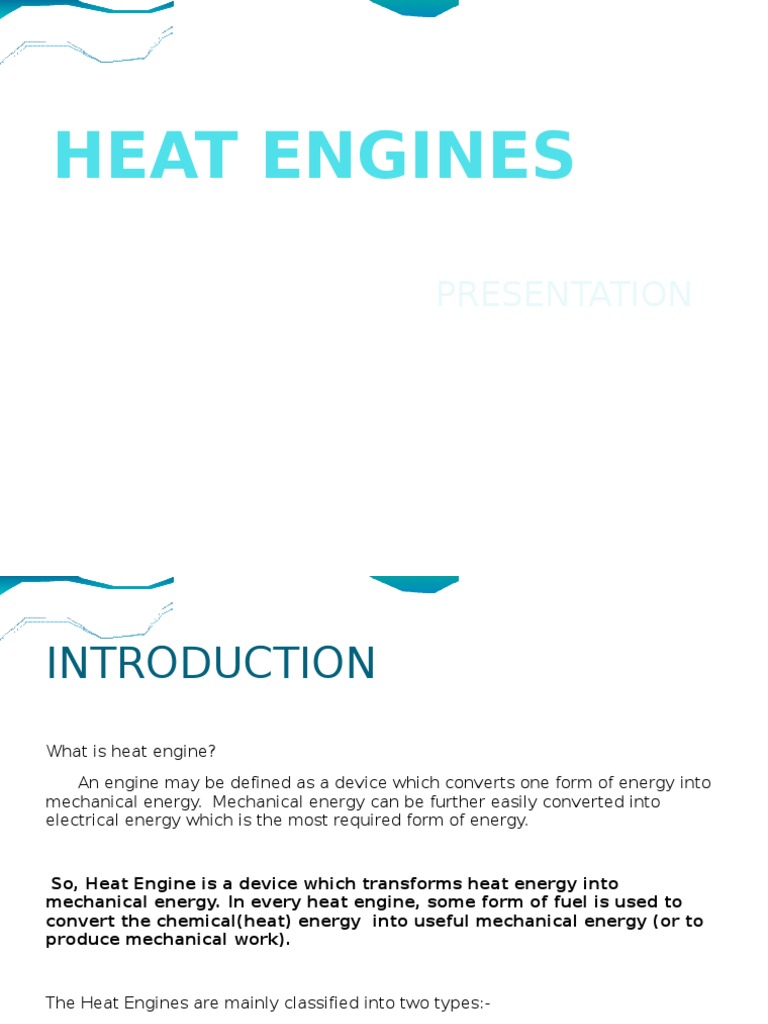 Overview of Heat Engine Types | PDF | Internal Combustion Engine ...