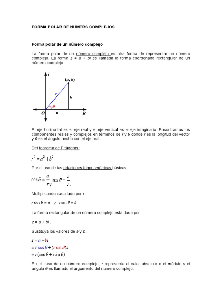 Forma Polar de Numers Complejosm | PDF | Métodos y materiales de enseñanza