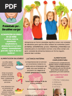 Triptico Alimentacion Complementaria | PDF | Alimentos | Leche
