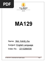 ENGLISH-II PROJECT (ISC English Project Class 12) | PDF
