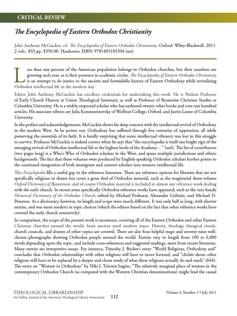 Review of Eastern Orthodox Encyclopedia | PDF | Eastern Orthodox Church ...