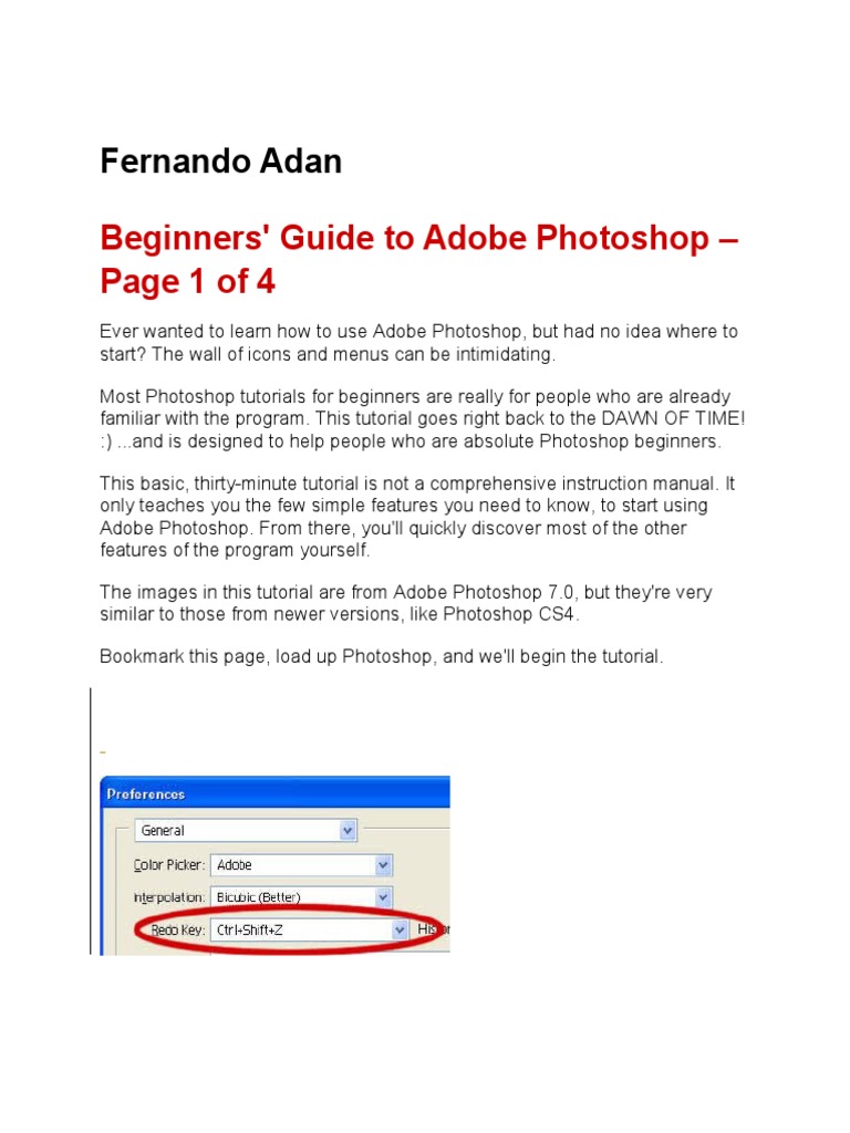 Beginner's Guide to Adobe Photoshop | PDF | Adobe Photoshop | Software