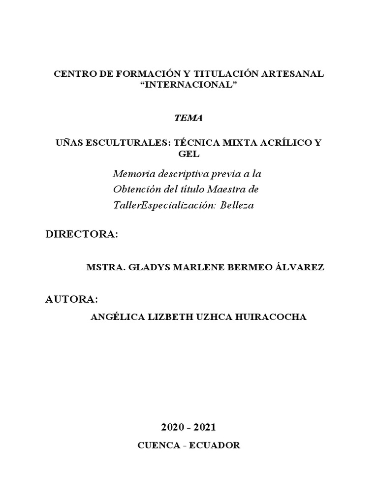 Memoria Descriptiva Angelica Uzhca (8) Segundo Capitulo Segunda ...