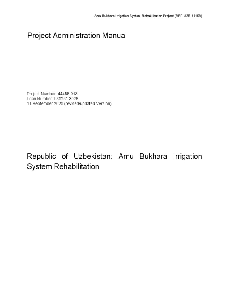 Amu Bukhara Irrigation Project Manual | PDF | Asian Development Bank | Agriculture