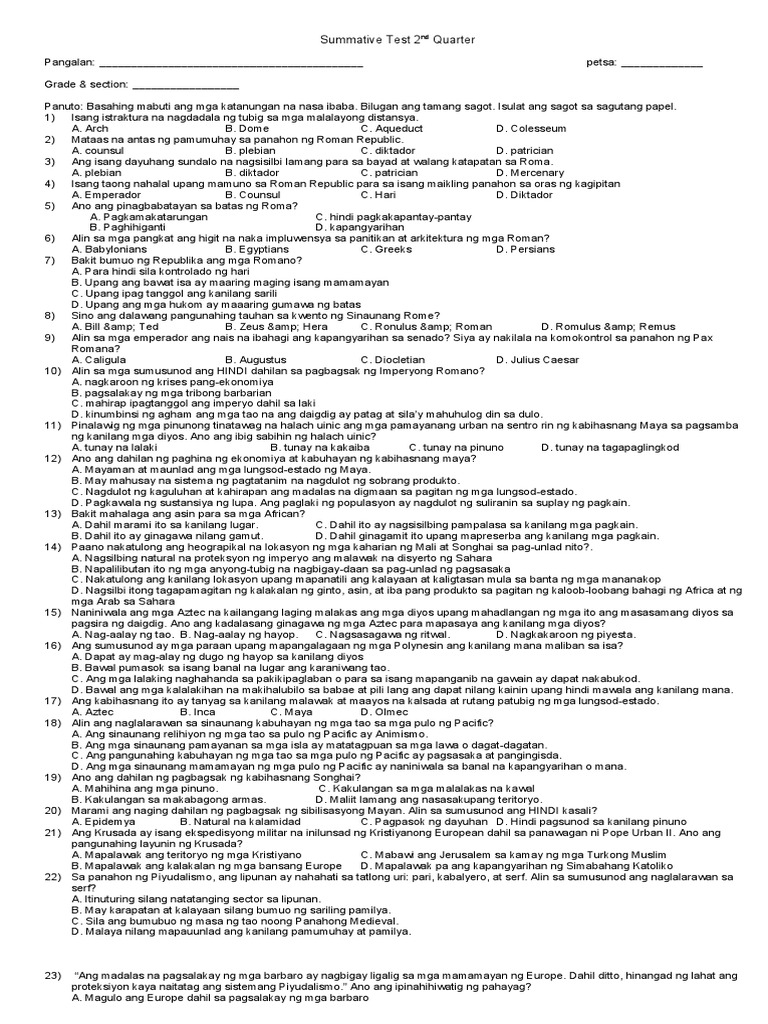 Ap 2nd Quarter Sum 2021 | PDF